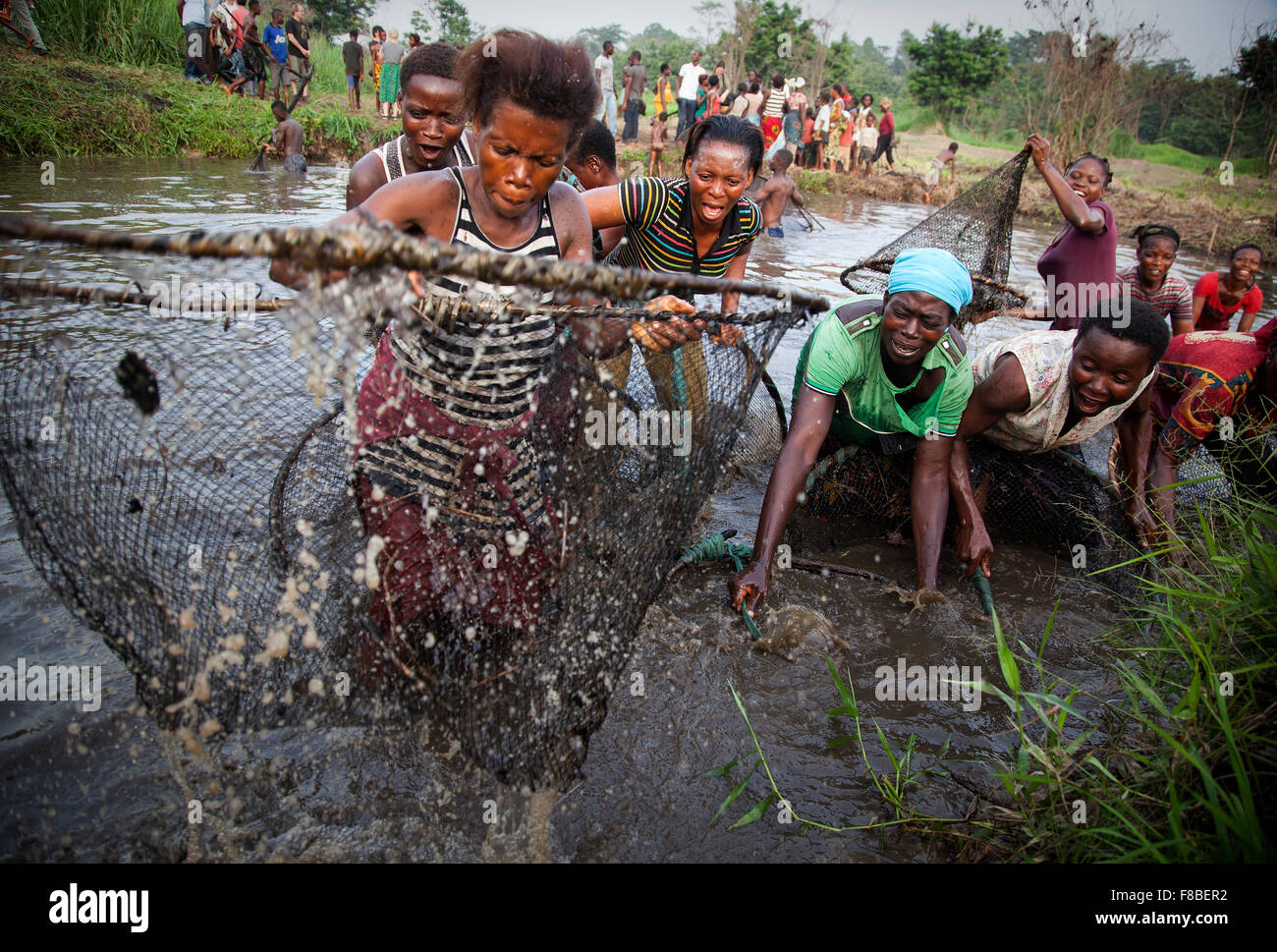 Traditional fishing in Douraghio. Ivory Coast. Africa Stock Photo - Alamy