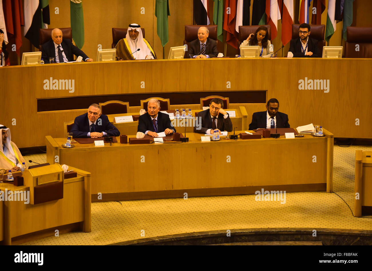 Cairo, Egypt. 8th Dec, 2015. Members of Arab thought foundation take ...