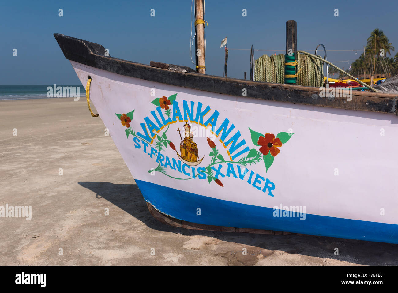 Fishing boat Colva Beach Goa India Stock Photo - Alamy