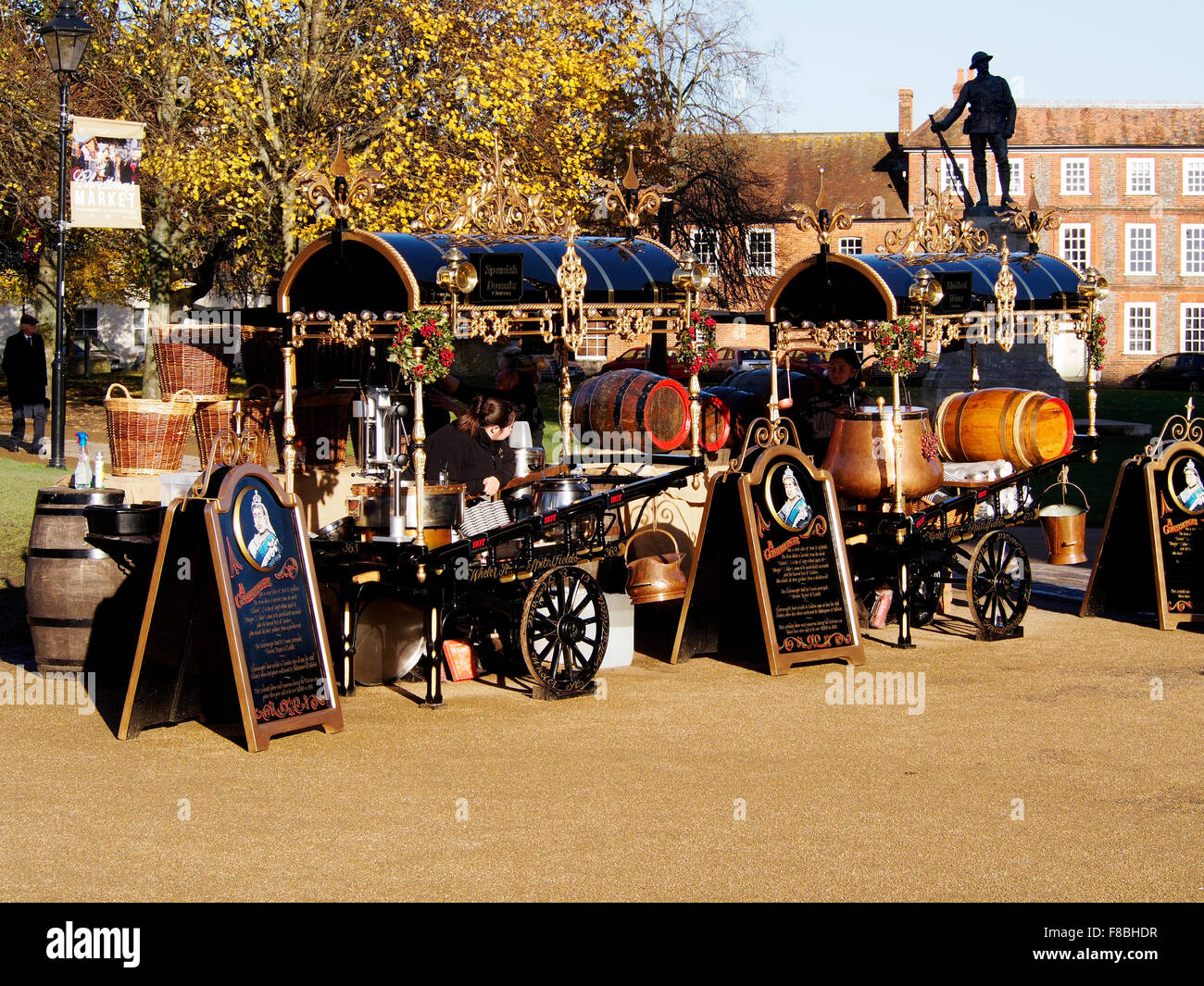Costermonger's style carts at Winchester Cathedral Christmas Market in ...