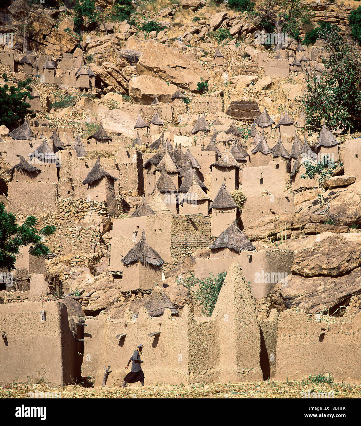 Mosque and Granaries in Dogon village Yaye, Mali Stock Photo - Alamy
