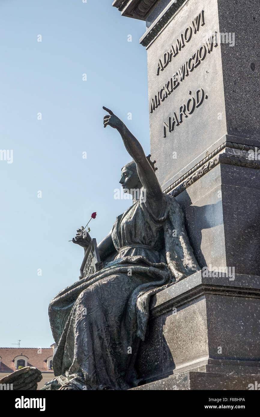 Adam Mickiewicz Monument in Krakow Stock Photo - Alamy