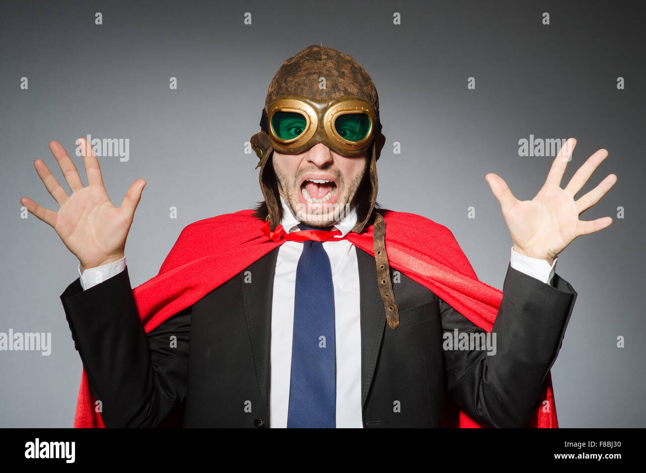 Man wearing red clothing in funny concept Stock Photo - Alamy