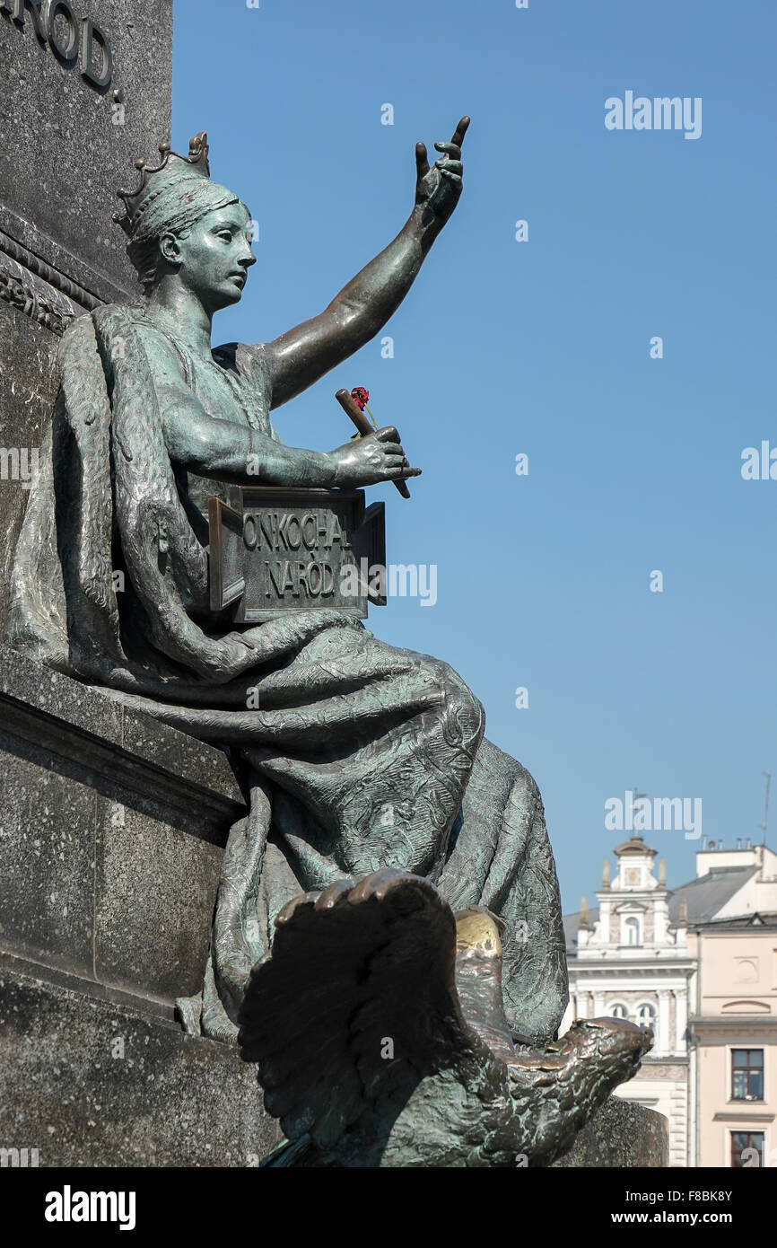 Adam Mickiewicz Monument in Krakow Stock Photo - Alamy