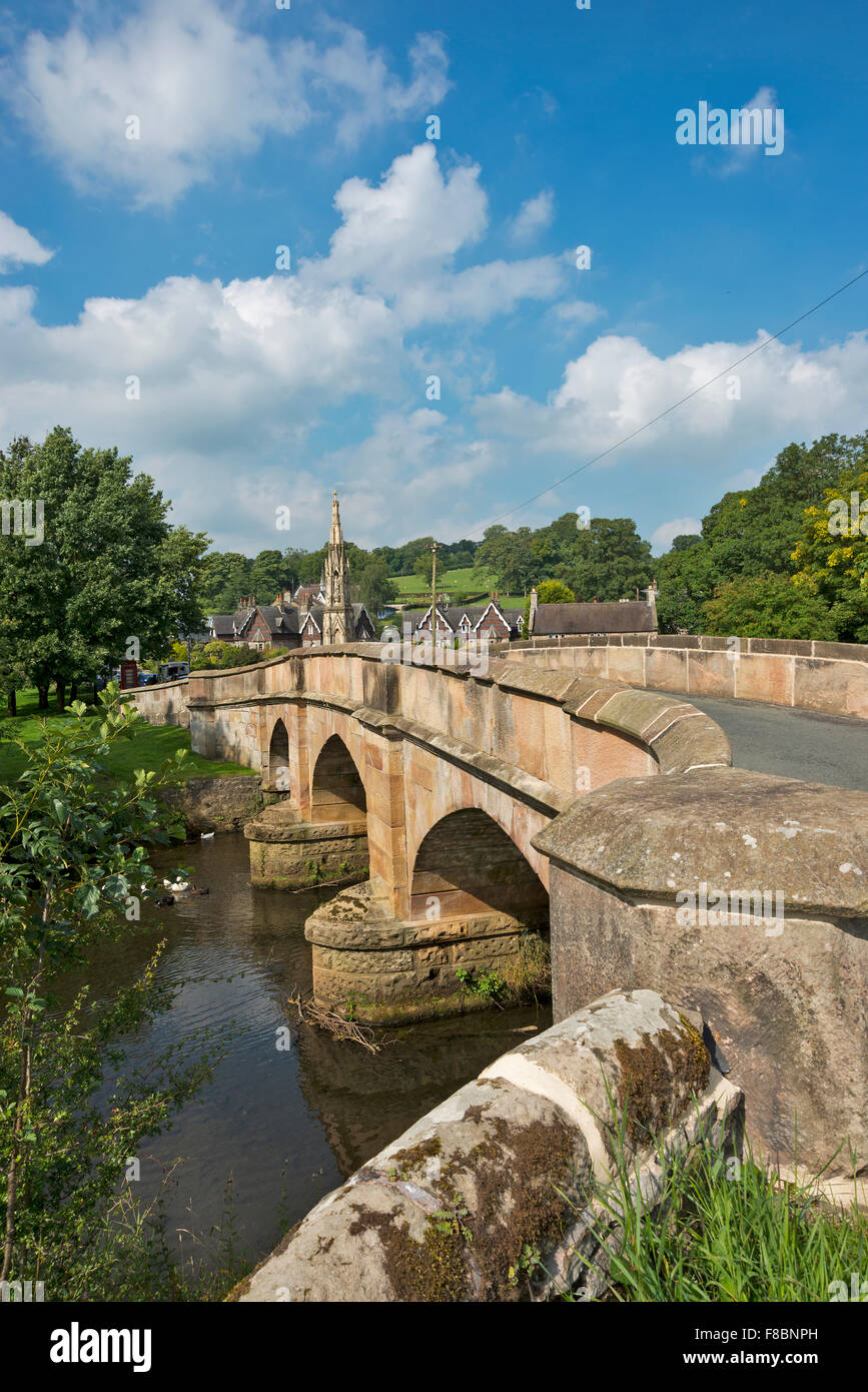 The bridge into Ilam Village Staffordshire Peak District England Stock ...
