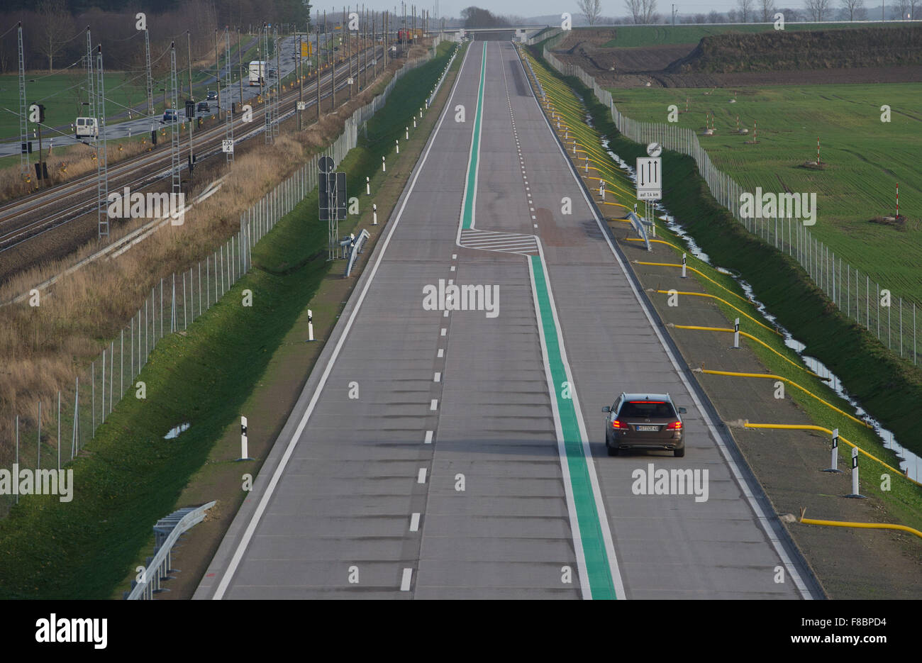 The new B96 (B96n) road near Rambin, pictured on 07 December 2015 ...