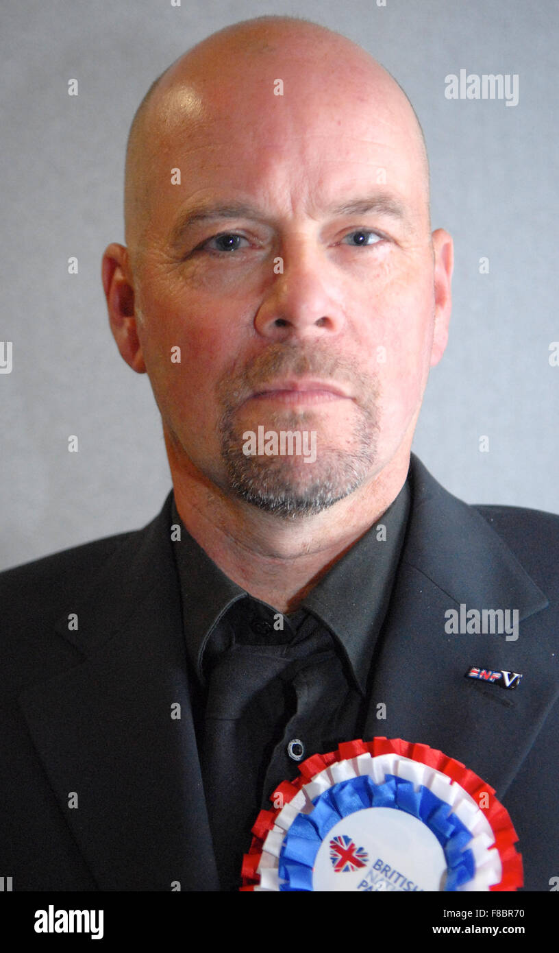 Scottish BNP leader Gary Raikes at the AECC in Aberdeen, Scotland on ...