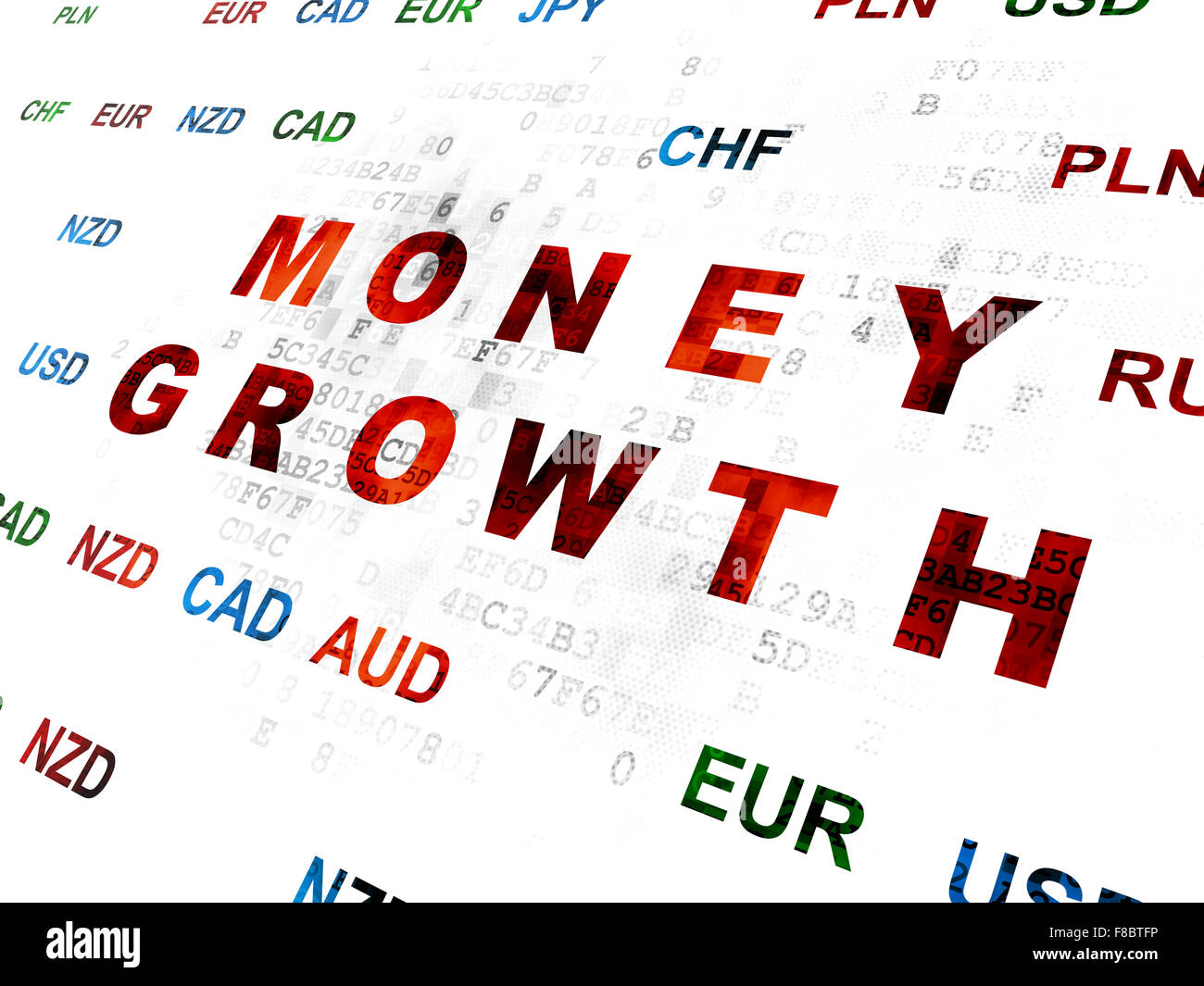 Currency concept: Money Growth on Digital background Stock Photo - Alamy