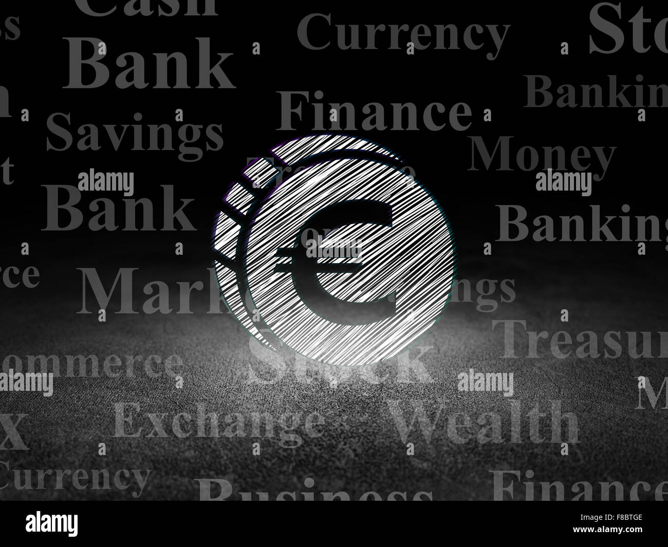 Money concept: Euro Coin in grunge dark room Stock Photo - Alamy