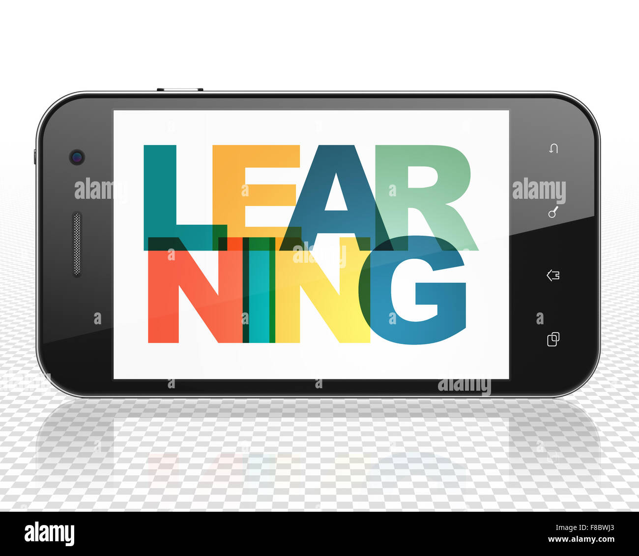Studying concept: Smartphone with Learning on display Stock Photo - Alamy
