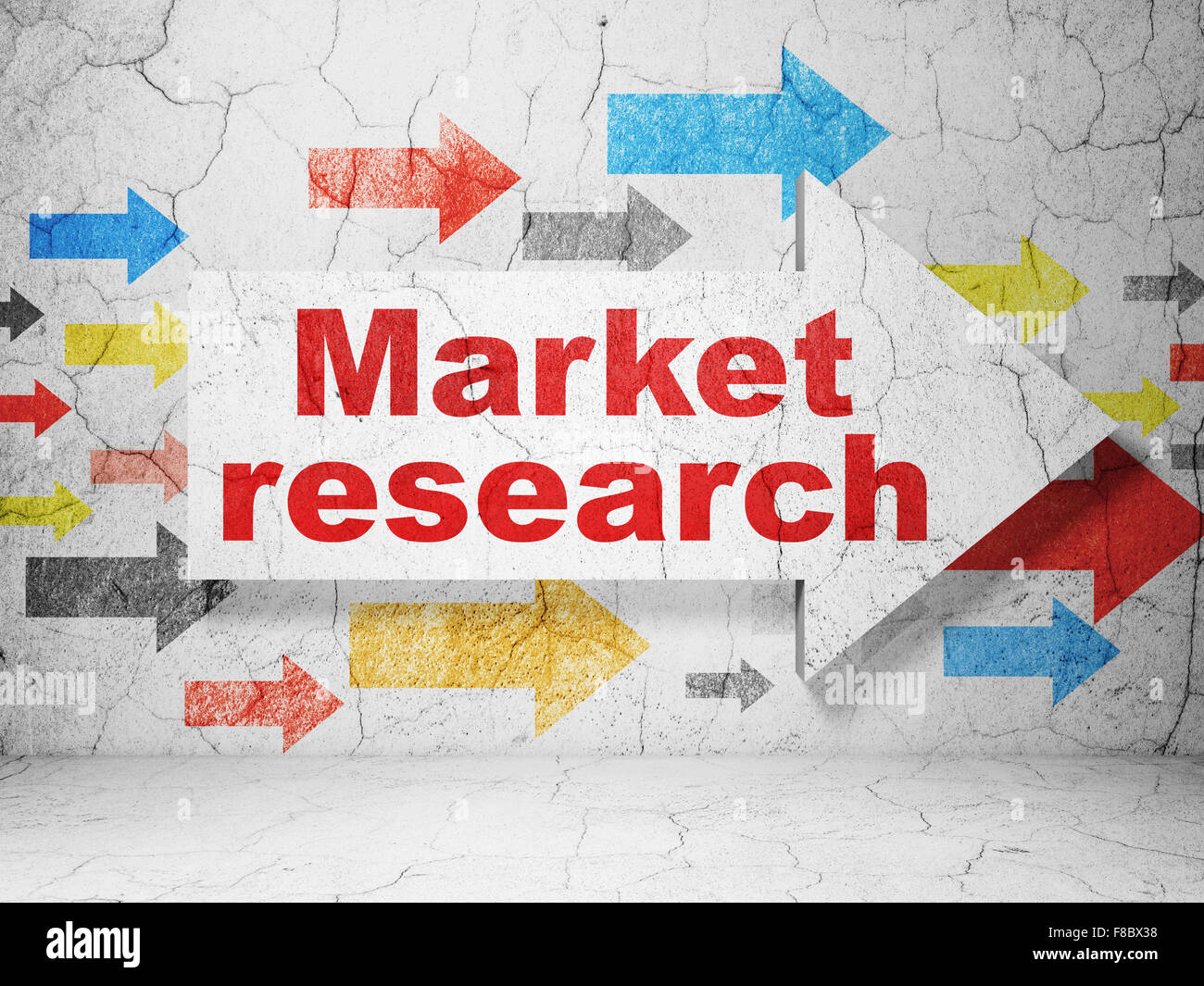 Marketing concept: arrow with Market Research on grunge wall background ...