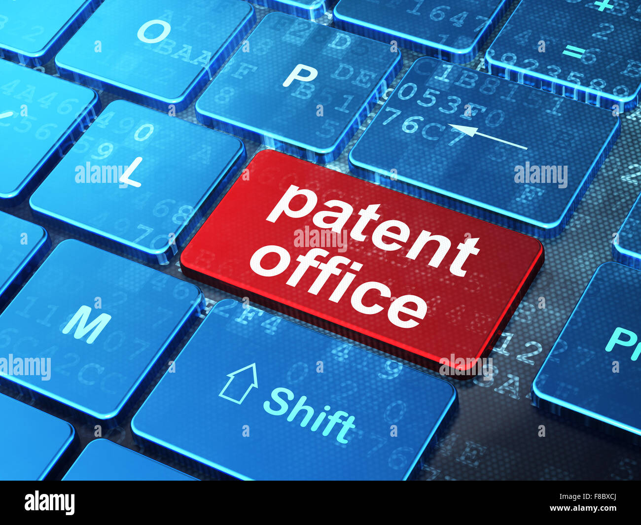 Law concept: Patent Office on computer keyboard background Stock Photo ...