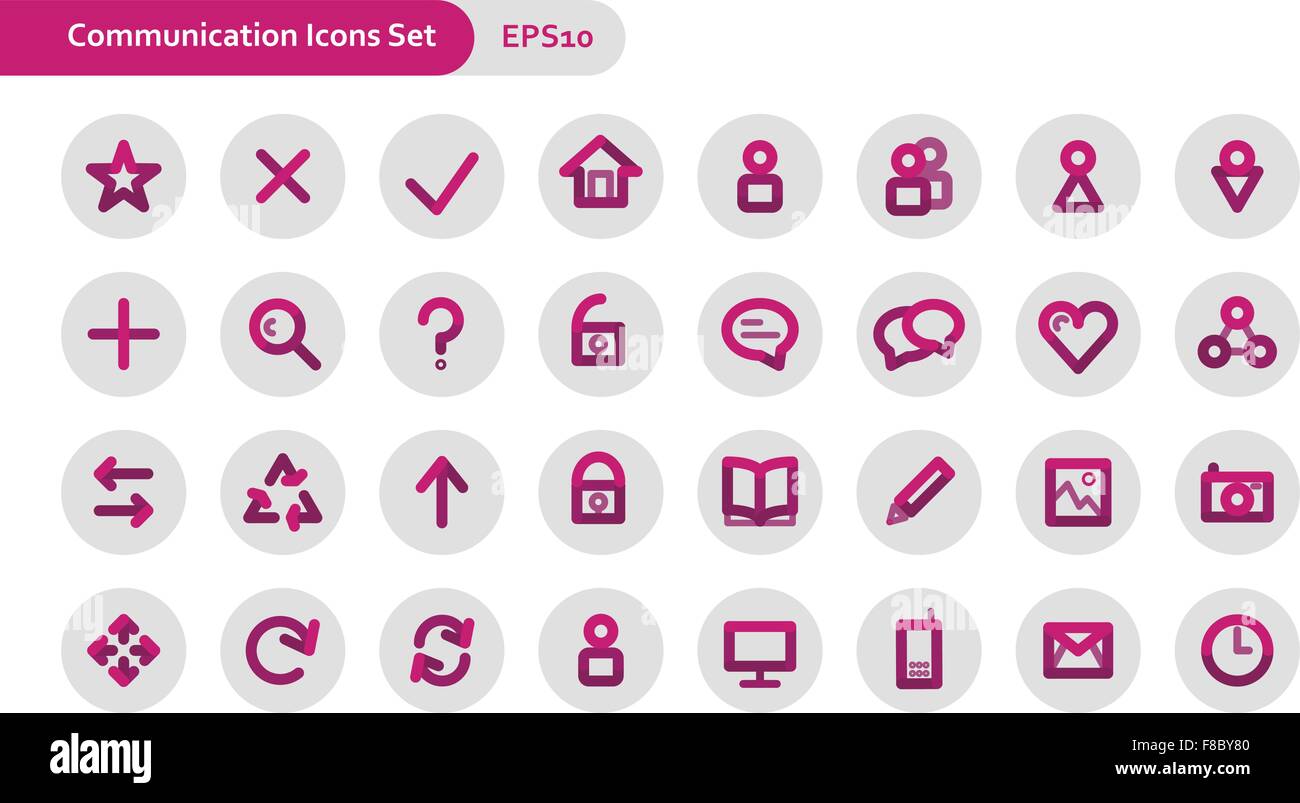Communications icons set Stock Vector Image & Art - Alamy