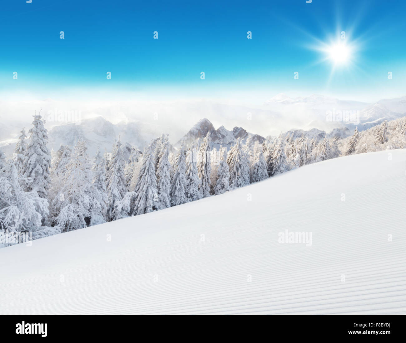 Winter Alpine snowy landscape Stock Photo - Alamy