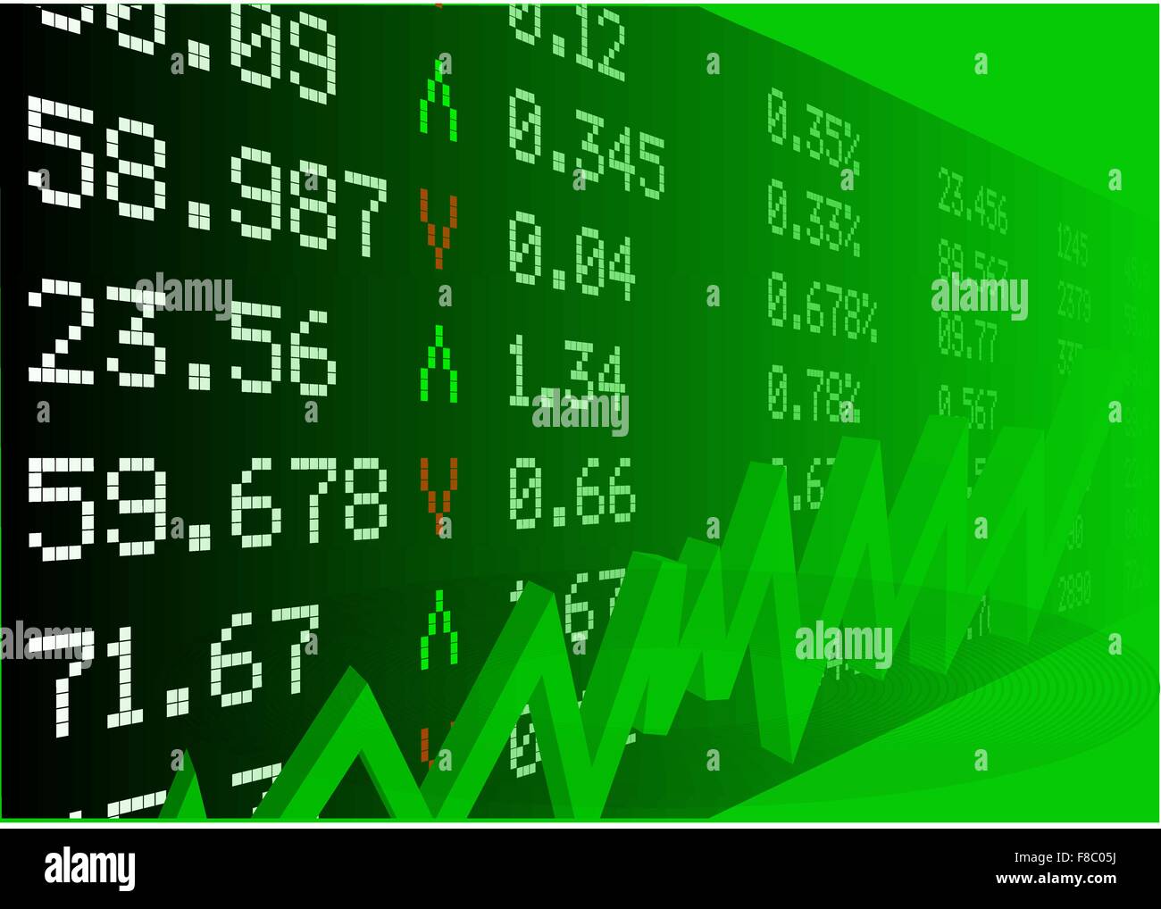 stock market with numbers and green graph Stock Vector Image & Art - Alamy