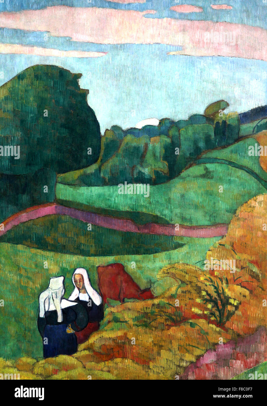 Landscape with two Breton Girls (1892) by Emile Bernard /Émile Henri ...