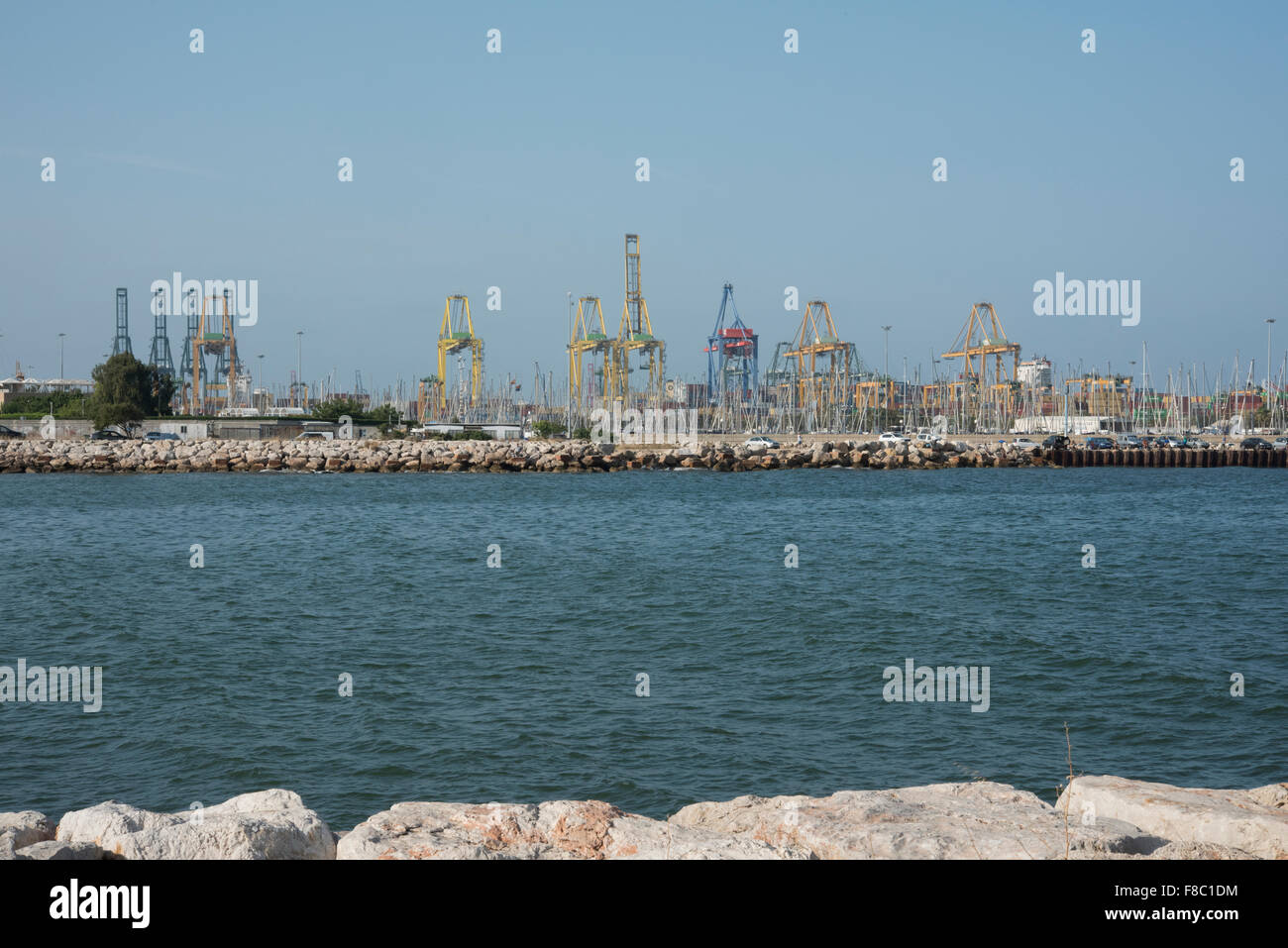 View of Noatum Container Terminal, Valencia, Spain Stock Photo - Alamy