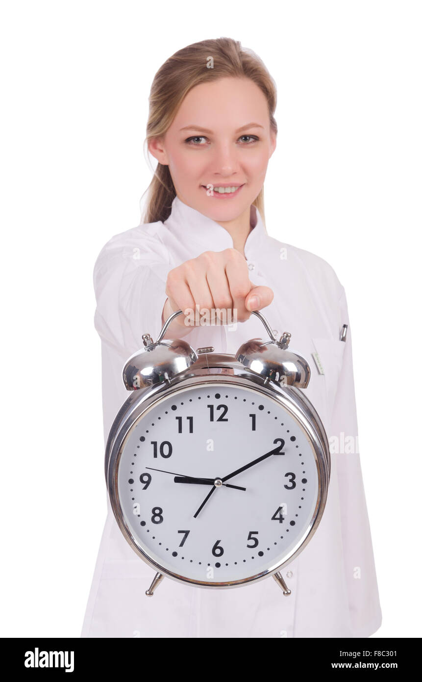 Woman doctor missing her deadlines Stock Photo - Alamy