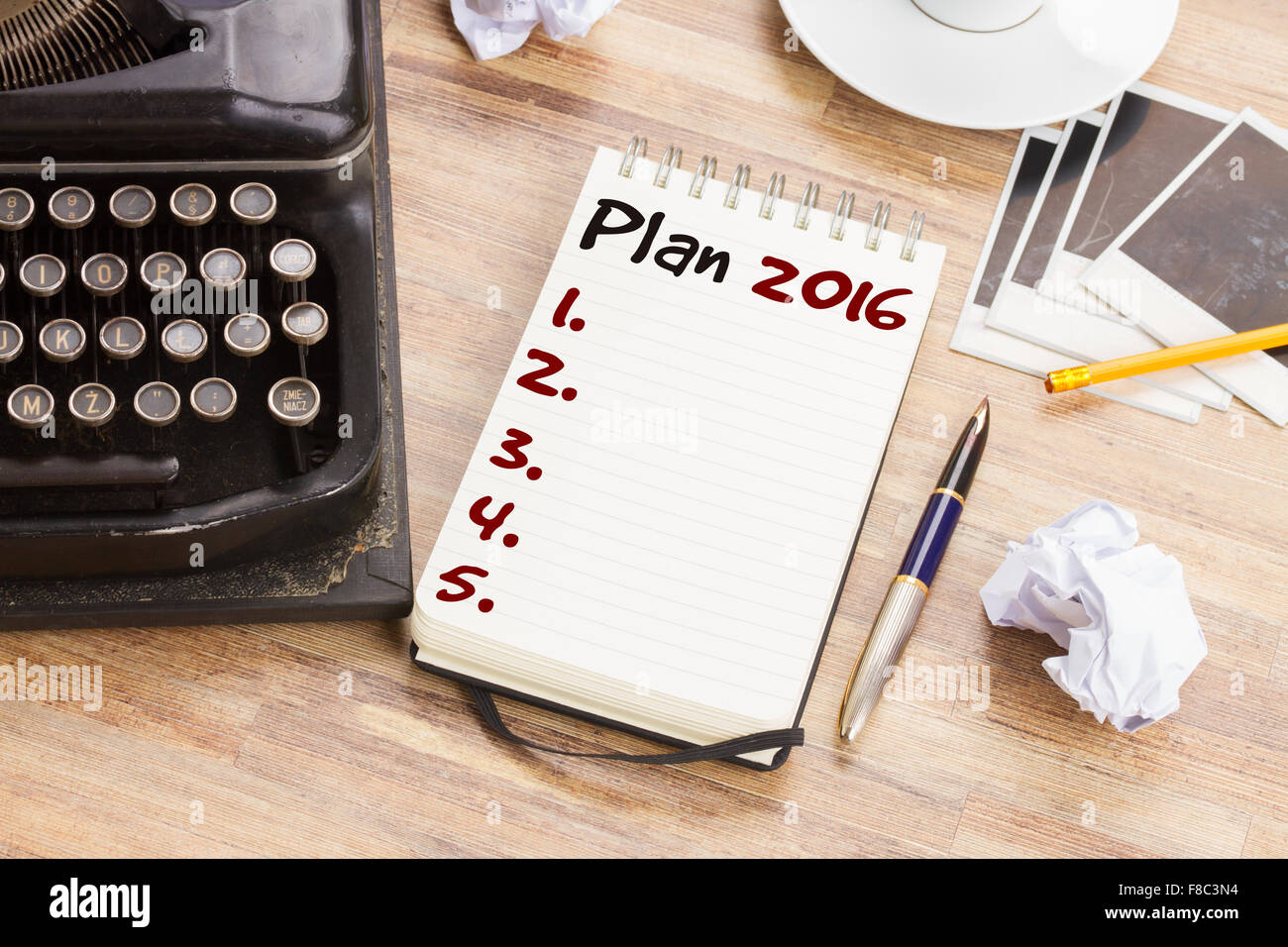 Notebook with annual plan Stock Photo - Alamy