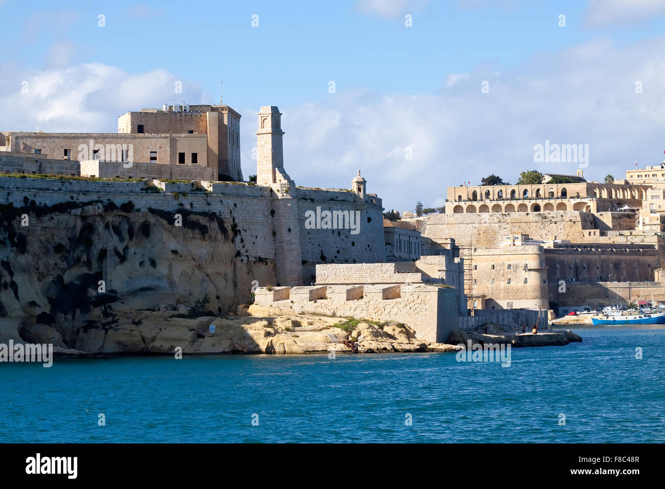 View of St. Angelo Fort and Valletta. Malta Stock Photo - Alamy