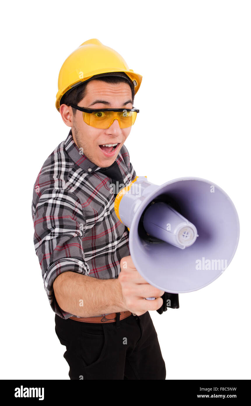 Megaphone work safety speech hi-res stock photography and images - Alamy