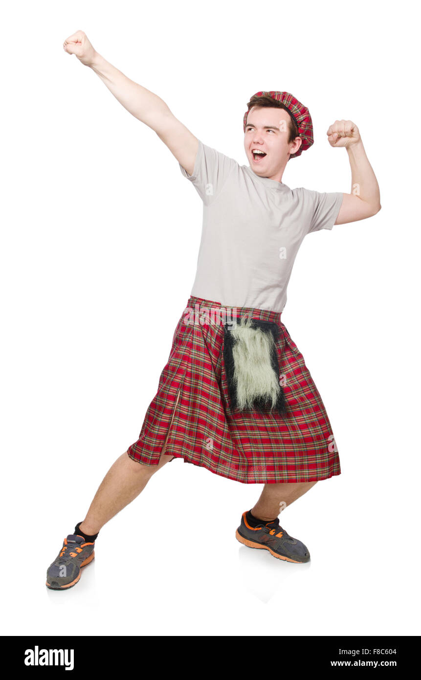 Funny scotsman isolated on white Stock Photo - Alamy