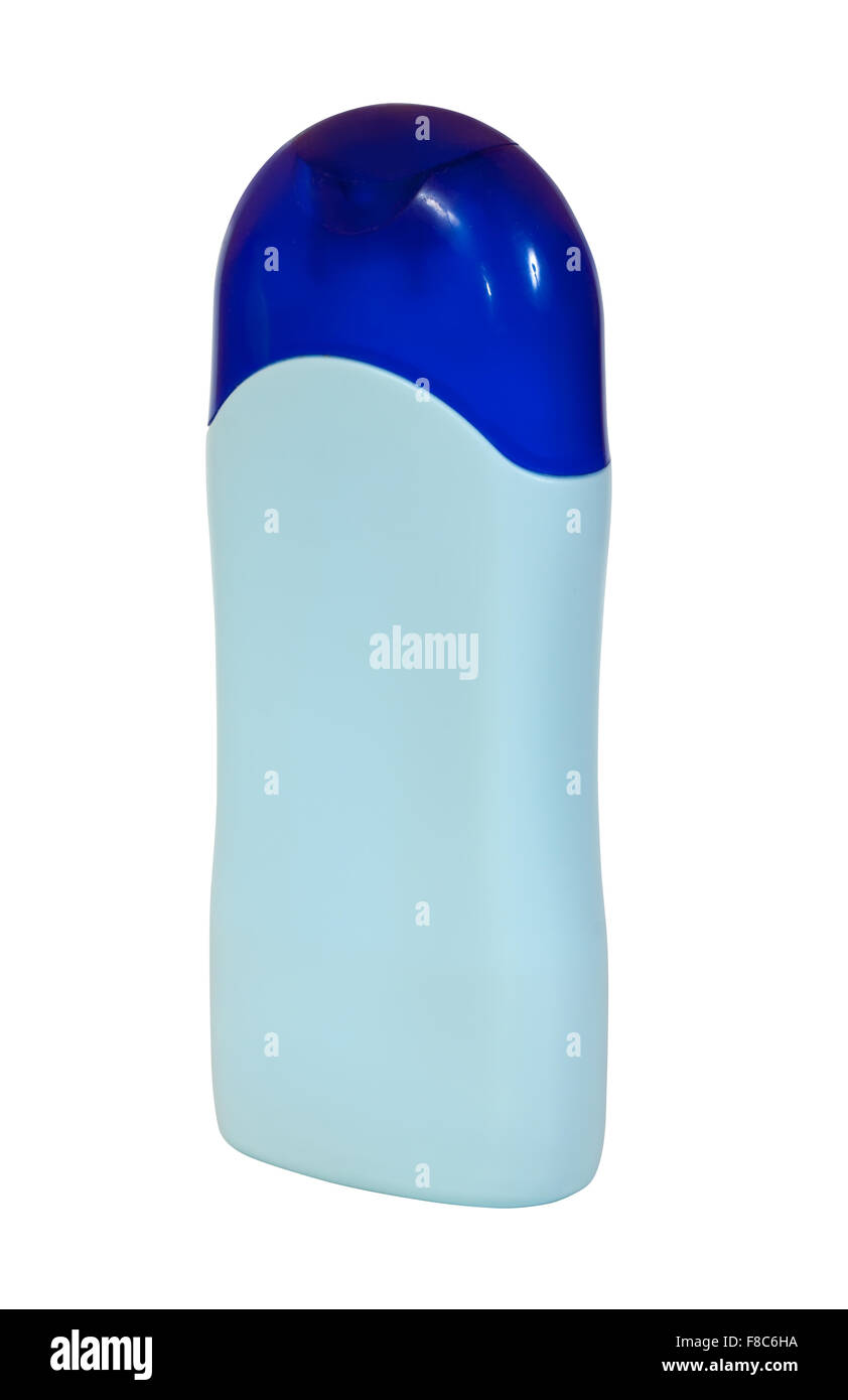 Blue shampoo bottle on the white backgrounds Stock Photo - Alamy