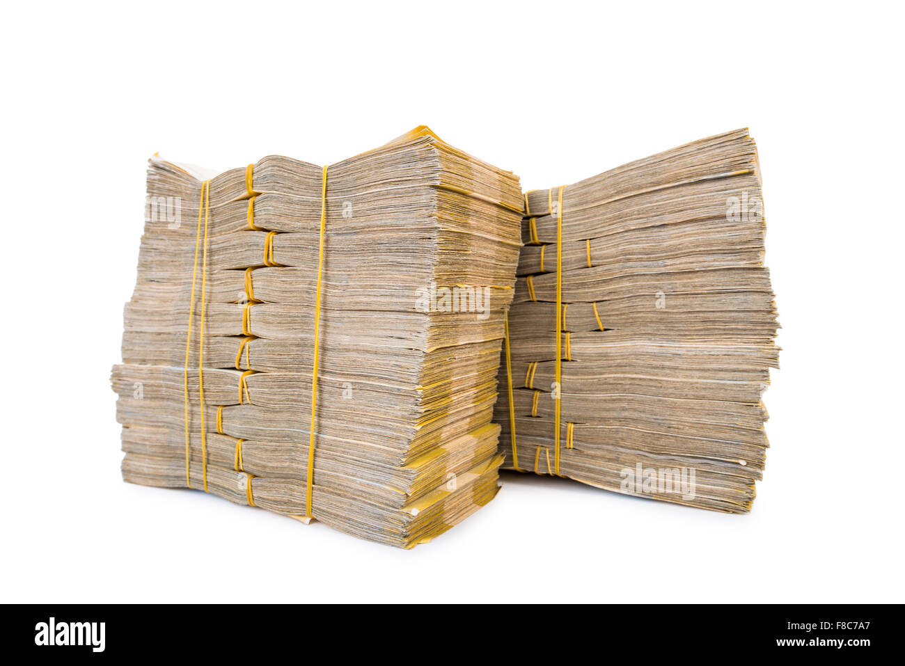 Stack of money isolated on the white Stock Photo - Alamy
