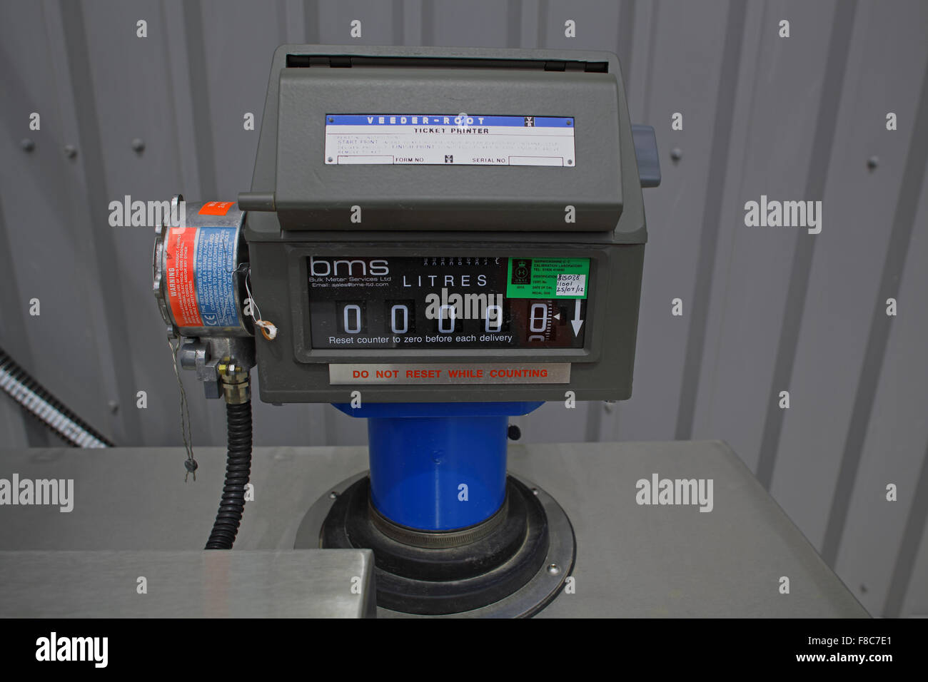 A fuel measuring meter for Diesel fuel being bulk loaded into the tank ...