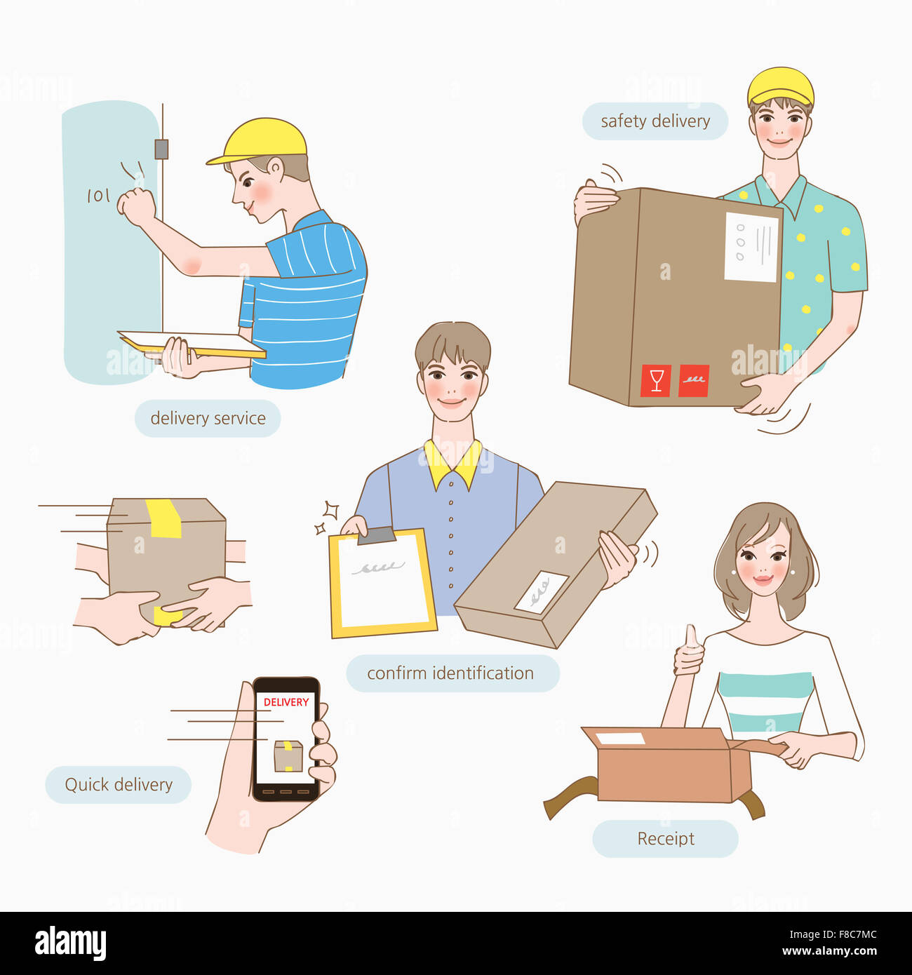 Various lifestyles about delivery service Stock Photo - Alamy