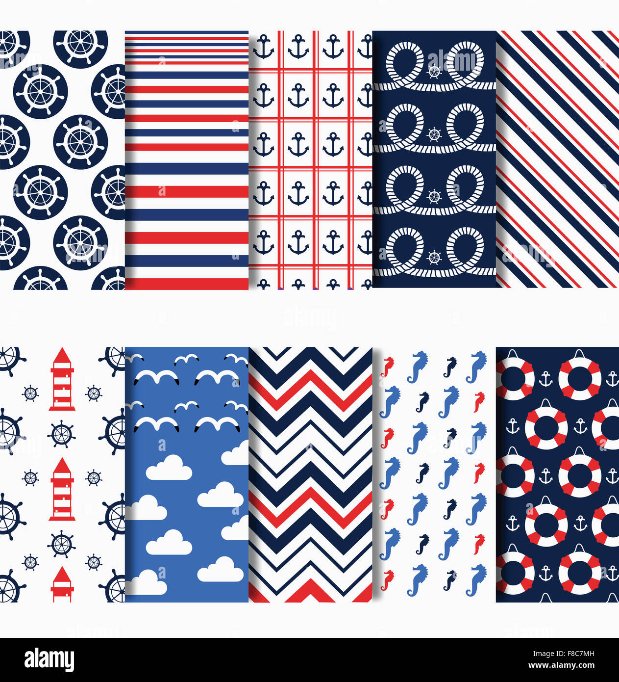 Various creative consecutive patterns related to sea Stock Photo - Alamy