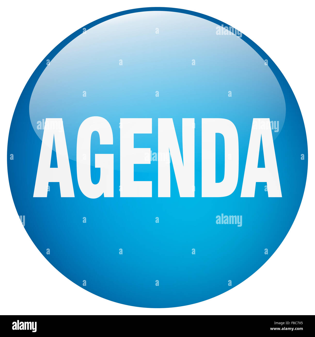 agenda blue round gel isolated push button Stock Photo - Alamy