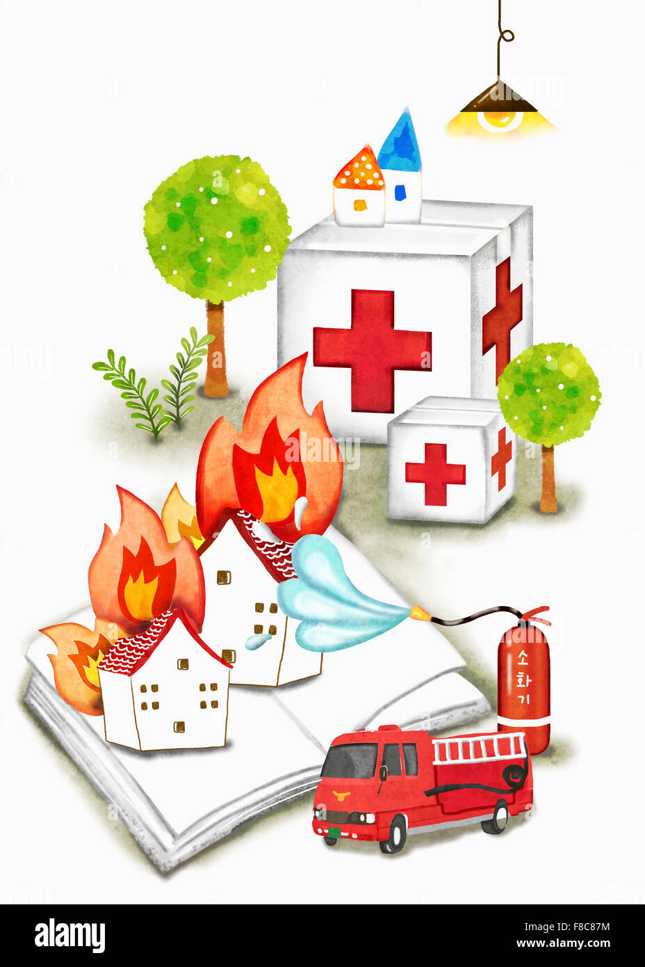 Background of emergency rescue service, watercolor Stock Photo - Alamy