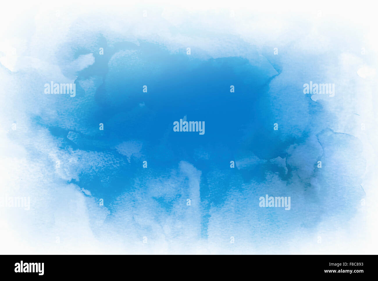 Summer, calligrapic watercolor, blue Stock Photo - Alamy
