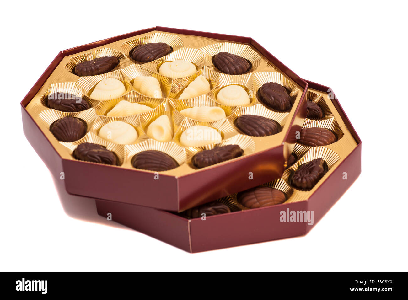 Boxes of Chocolate Candy isolated on white Stock Photo - Alamy