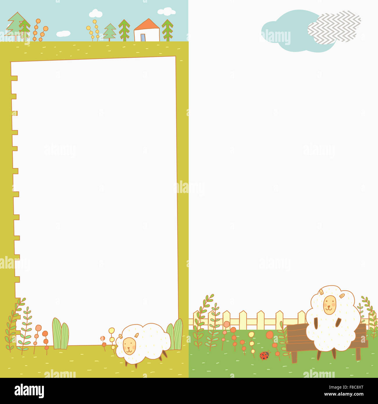Letter paper design with sheep Stock Photo - Alamy