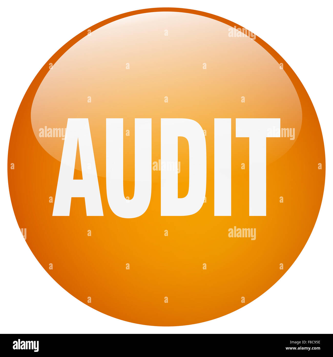 audit orange round gel isolated push button Stock Photo - Alamy