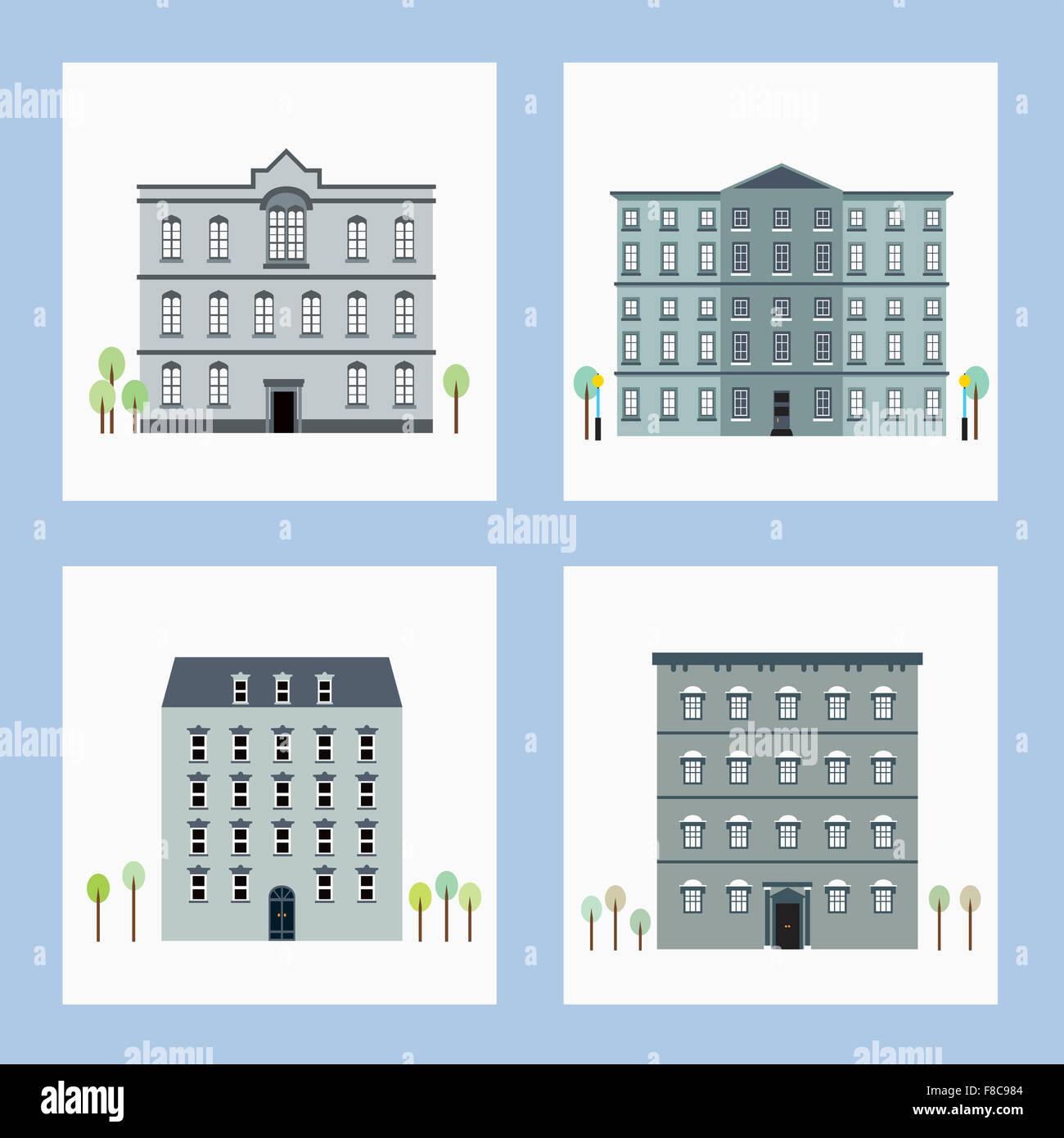 Set of various modern structures Stock Photo - Alamy