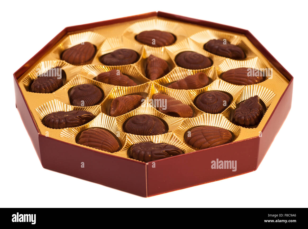 Box of Chocolate Candy isolated on white Stock Photo - Alamy
