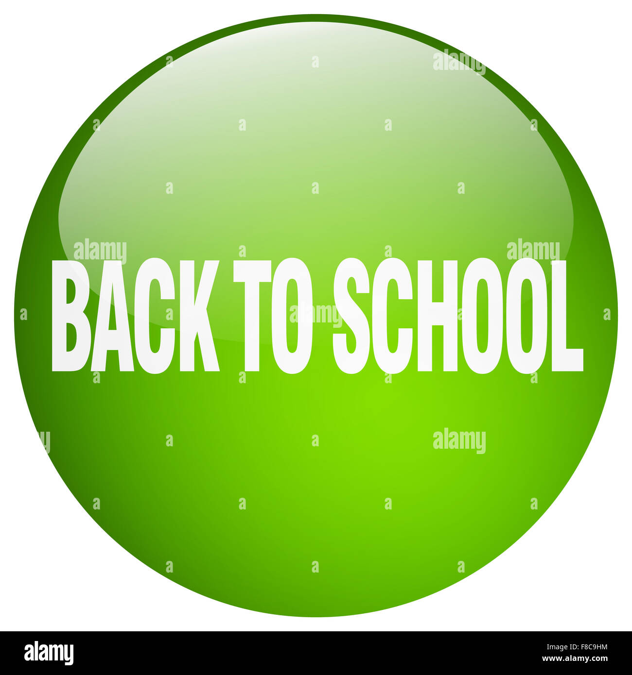 back to school green round gel isolated push button Stock Photo - Alamy