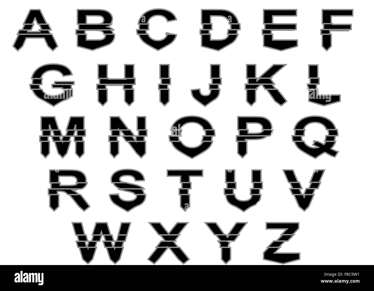 razor alphabet isolated on a white background Stock Vector Image & Art ...
