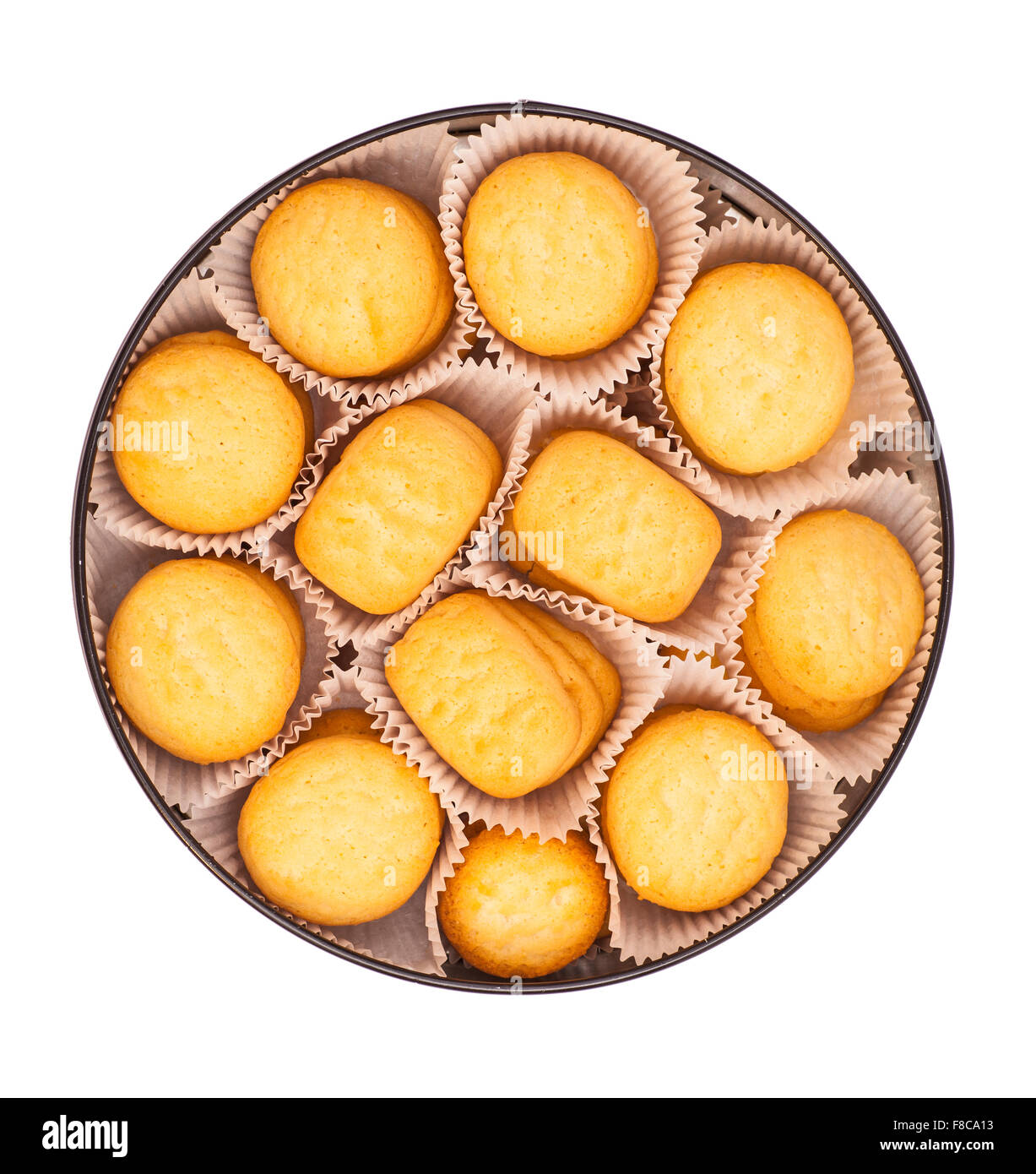 Round box with cookies isolated on white background Stock Photo - Alamy
