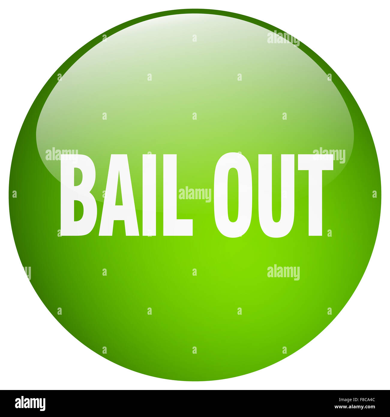 bail out green round gel isolated push button Stock Photo - Alamy