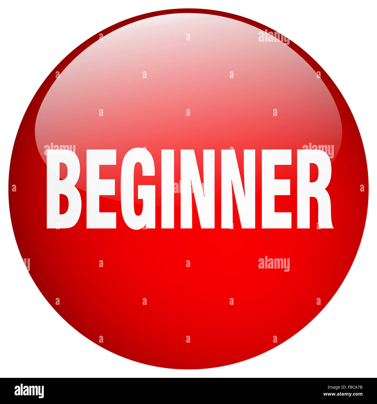 beginner red round gel isolated push button Stock Photo - Alamy