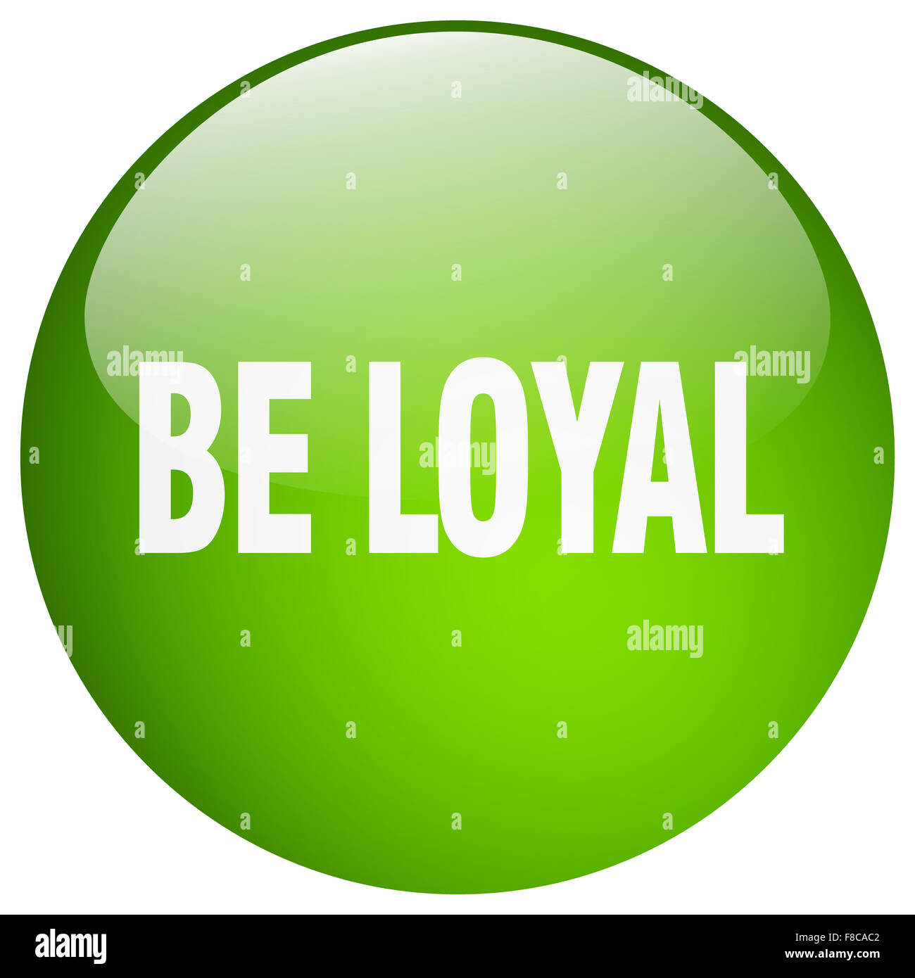 be loyal green round gel isolated push button Stock Photo - Alamy