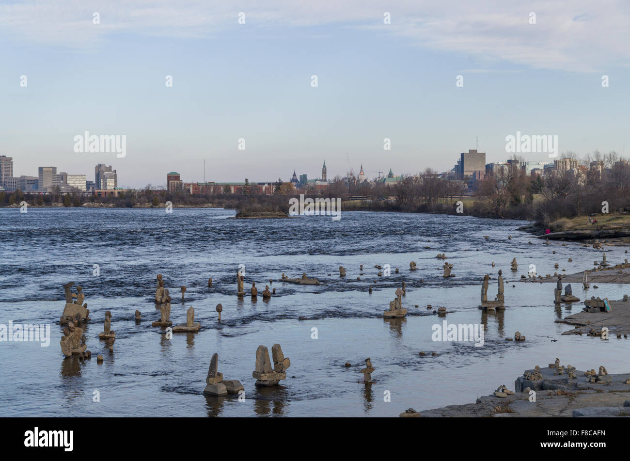 Inuksuit on the Ottawa River at Remic Rapids Stock Photo - Alamy