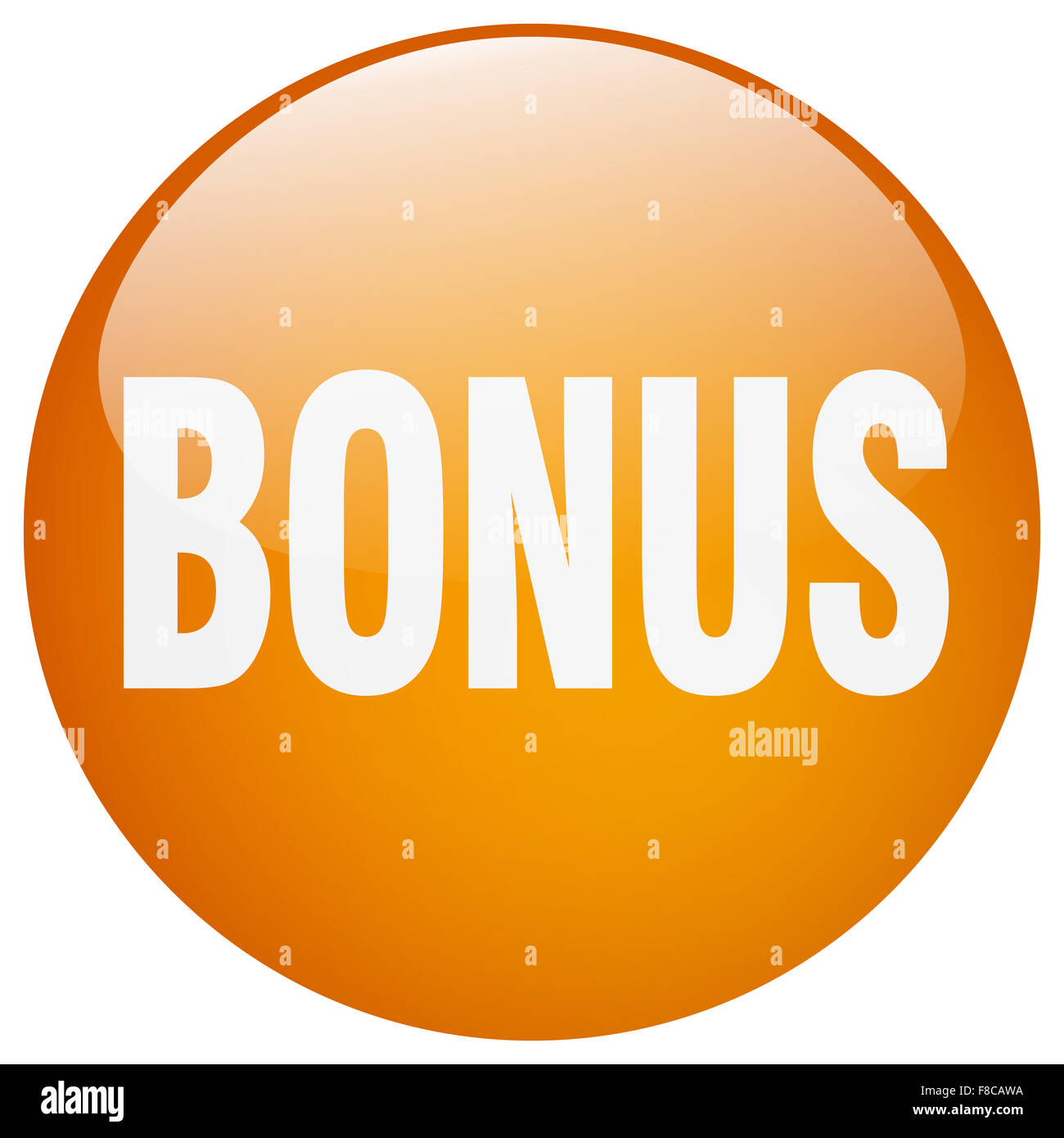 bonus orange round gel isolated push button Stock Photo - Alamy