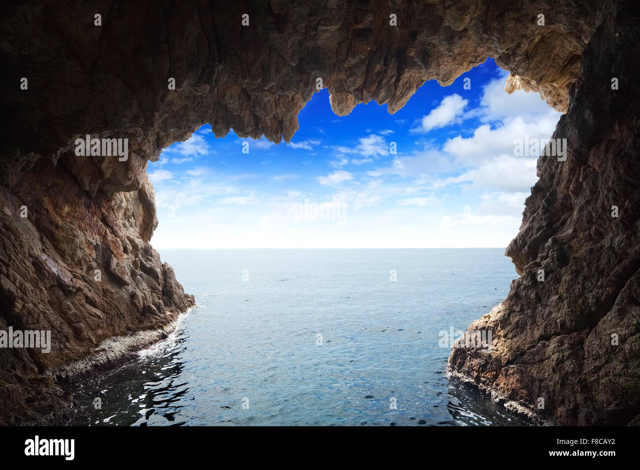 Inside view of grotto in cliff. Nature composition Stock Photo - Alamy