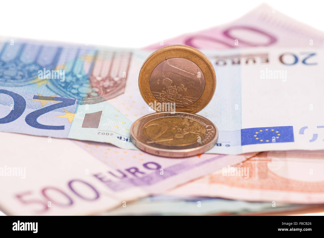 Money euro coins and banknotes Stock Photo - Alamy