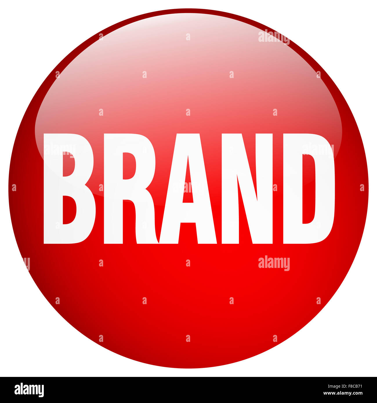 brand red round gel isolated push button Stock Photo - Alamy